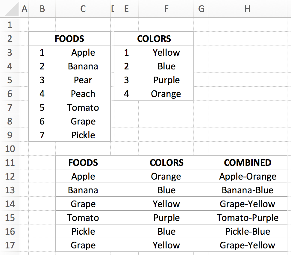 Random Name List Generator Excel