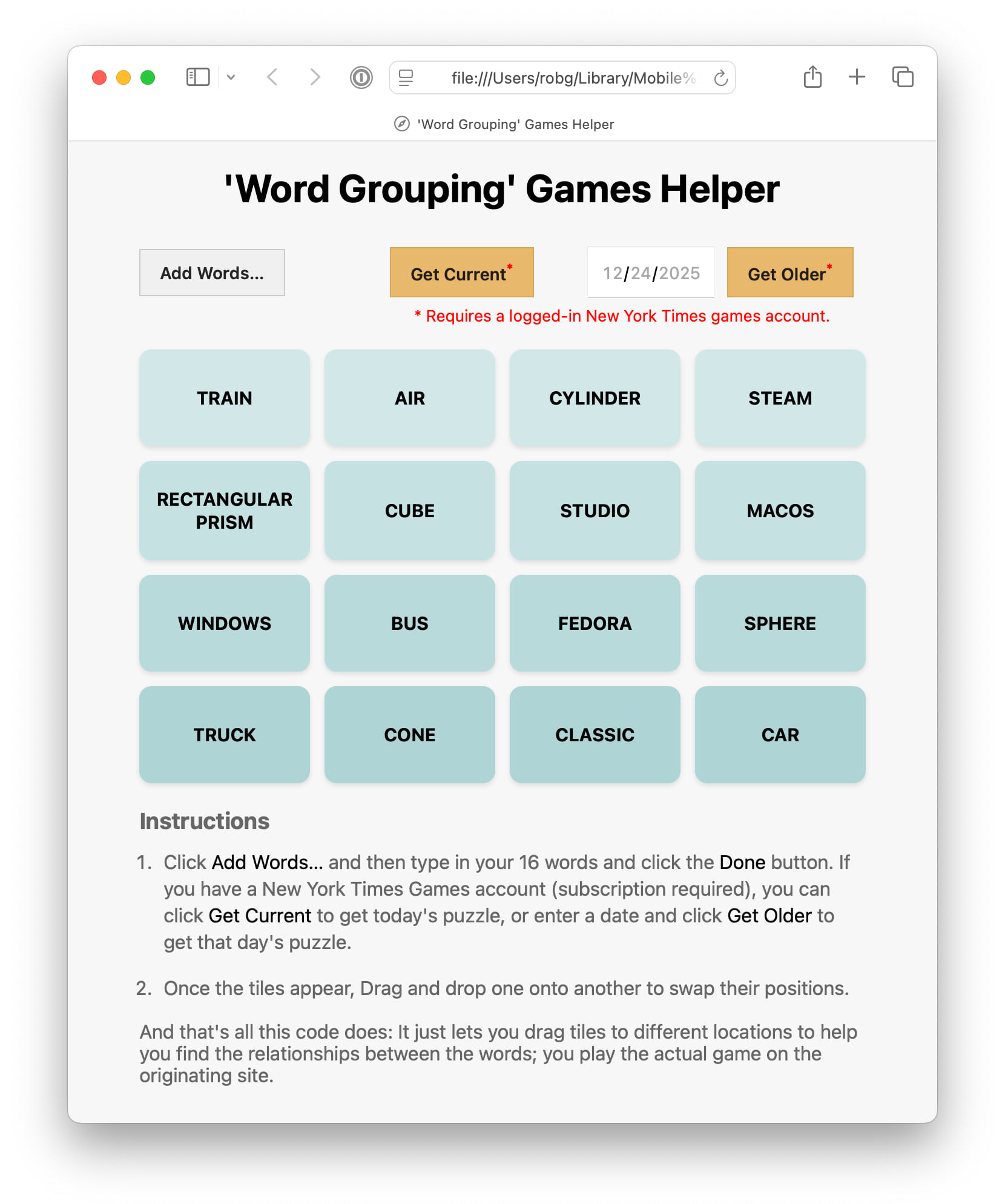 A helper for Connections-style word games – The Robservatory
